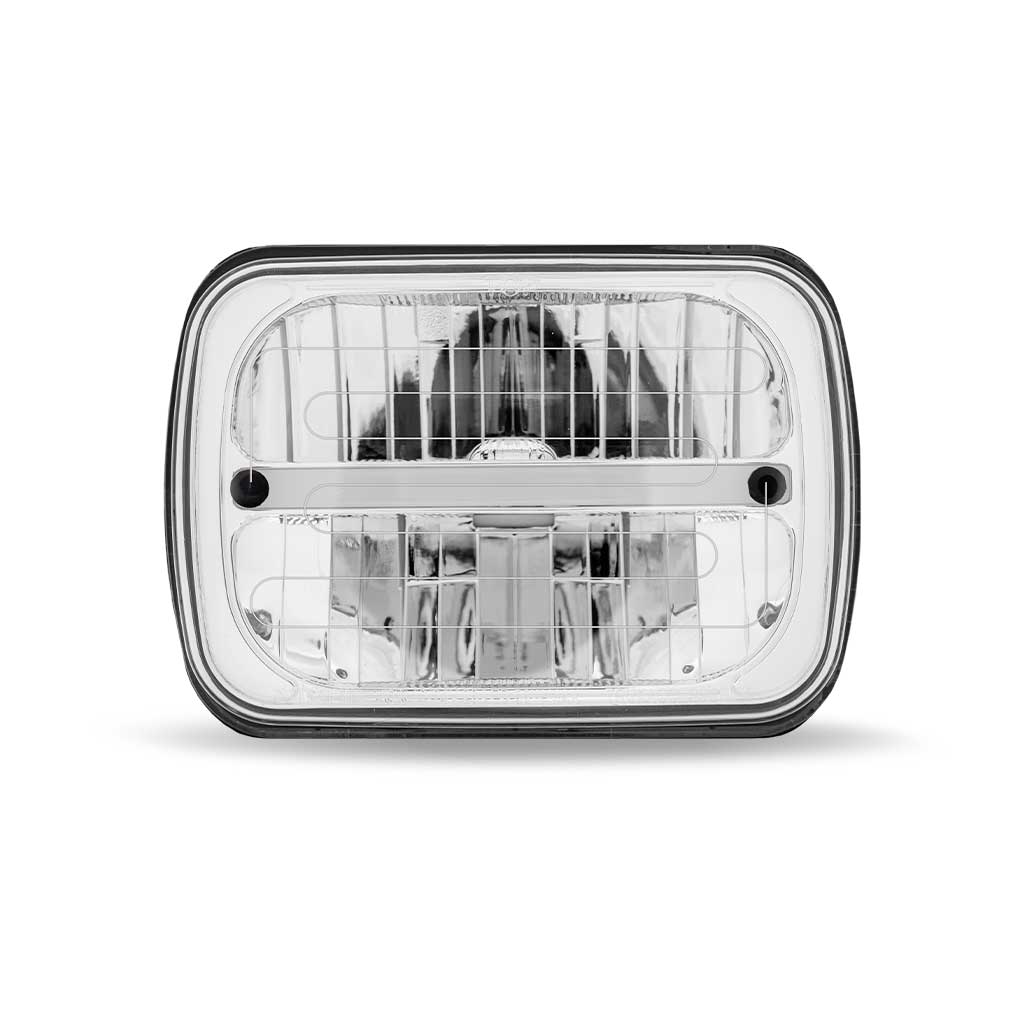 5" x 7" Heated LED Reflector Headlight with Glow Position LED Accent ...