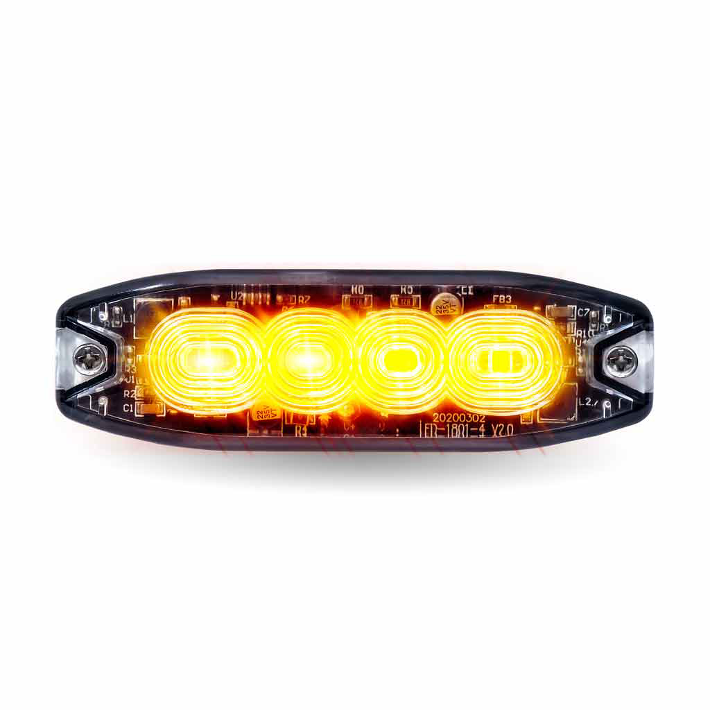 Dual Solid Color Directional LED Slim Surface Strobe Light - Amber ...